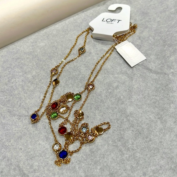 LOFT | Jewelry | Nwt Gold Stones Necklace Loft | Poshmark